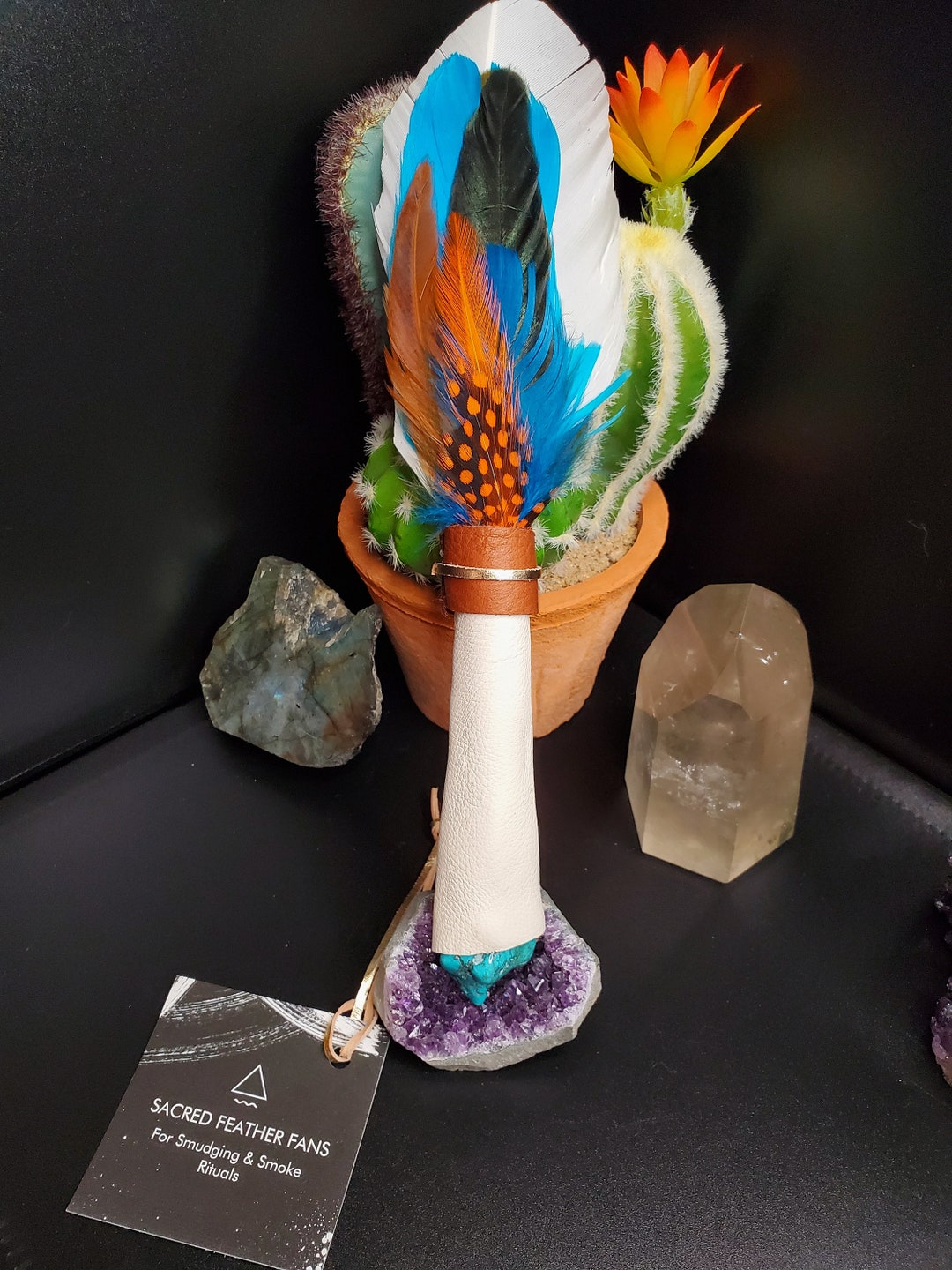 Smudge Feather Fan, Sage Feather, Prayer Feather, Shaman Feather Fan - Etsy