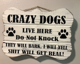 Dogs live here sign | Etsy