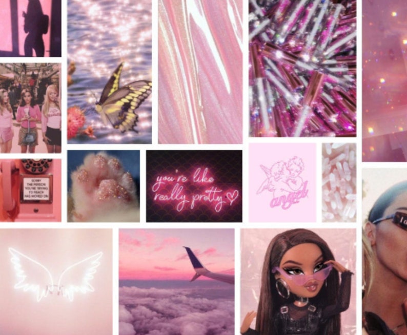 Soft Pink Girly Photo Wall Collage Kit - 100 Pieces DIGITAL DOWNLOAD - Etsy