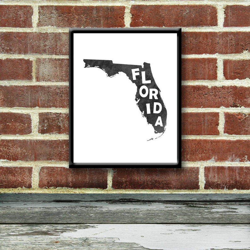 Printable Florida Map Digital Download, Wall Art, Instant Download ...