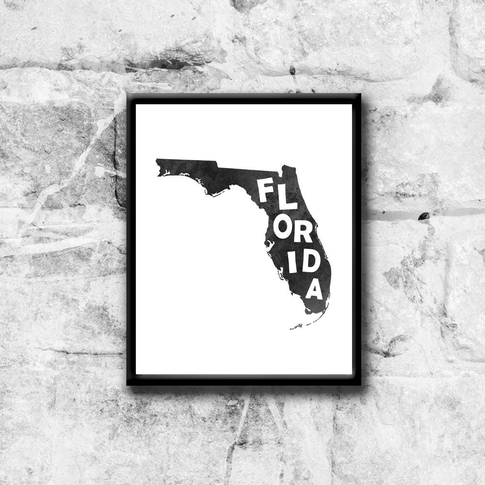 Printable Florida Map Digital Download, Wall Art, Instant Download ...