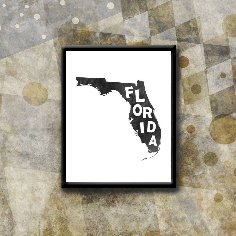 Printable Florida Map Digital Download, Wall Art, Instant Download ...