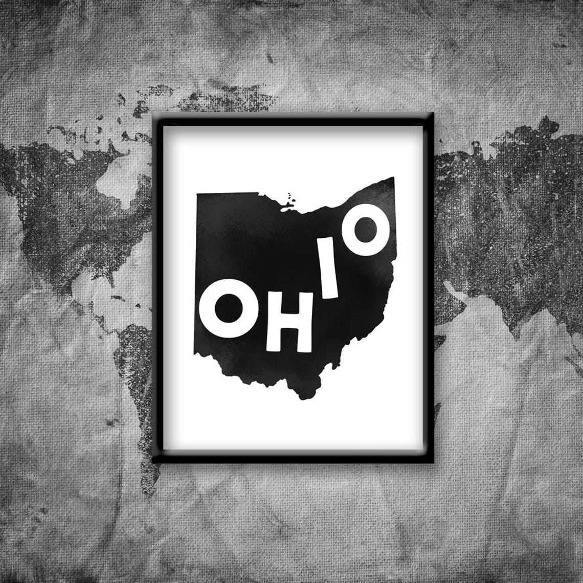Ohio Map Digital Download Printable Wall Art Instant | Etsy