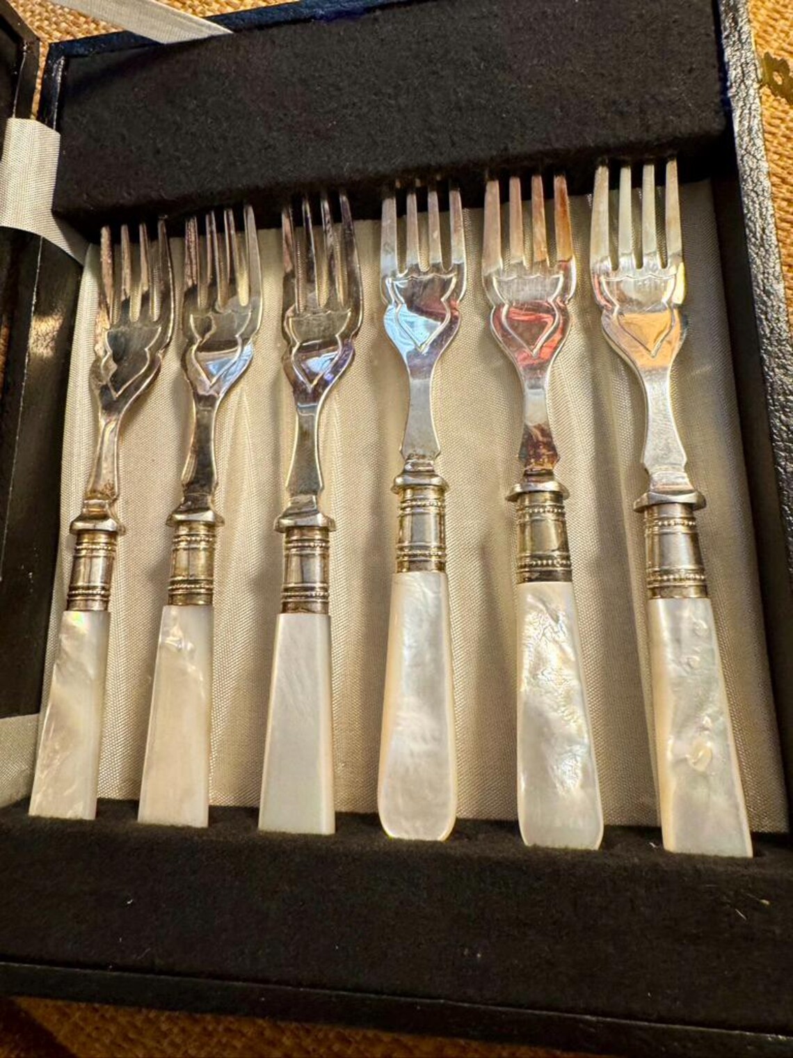 Antique Set of 12 Sheffield Makers Mark M & Co Mother of Pearl Handles ...