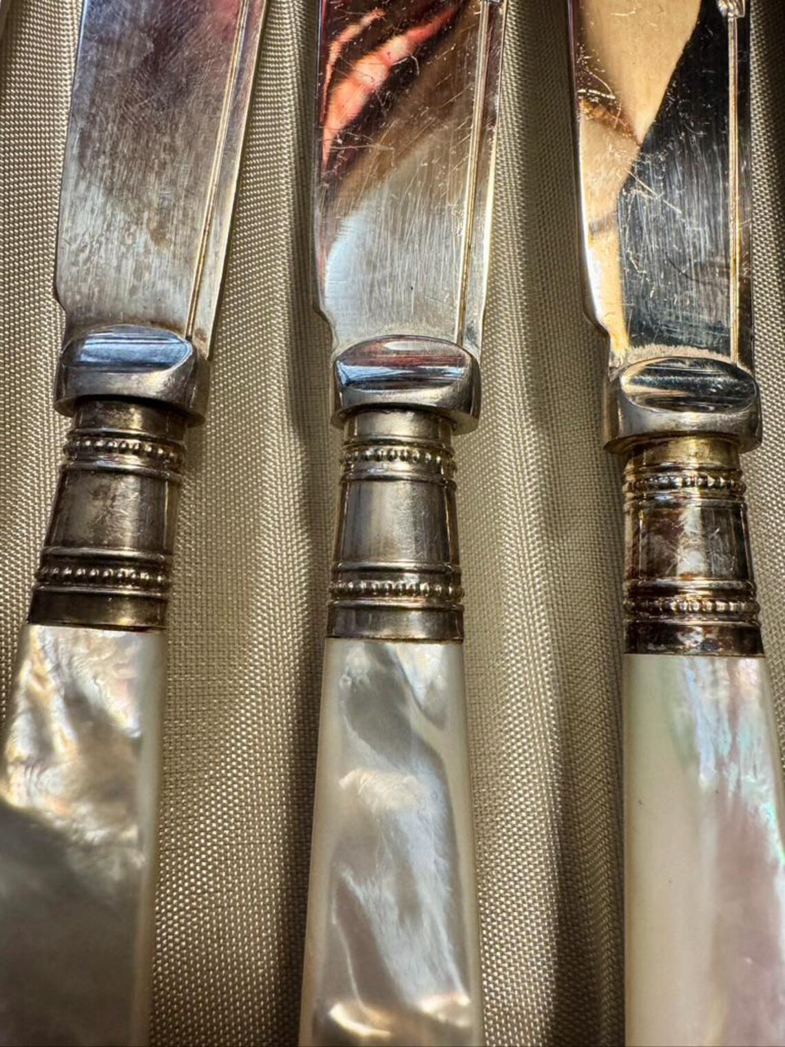 Antique Set of 12 Sheffield Makers Mark M & Co Mother of Pearl Handles ...