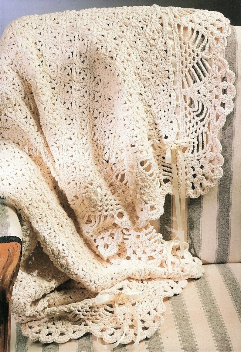 Vintage Crochet Pattern Victorian Lace Afghan Throw Pdf Etsy