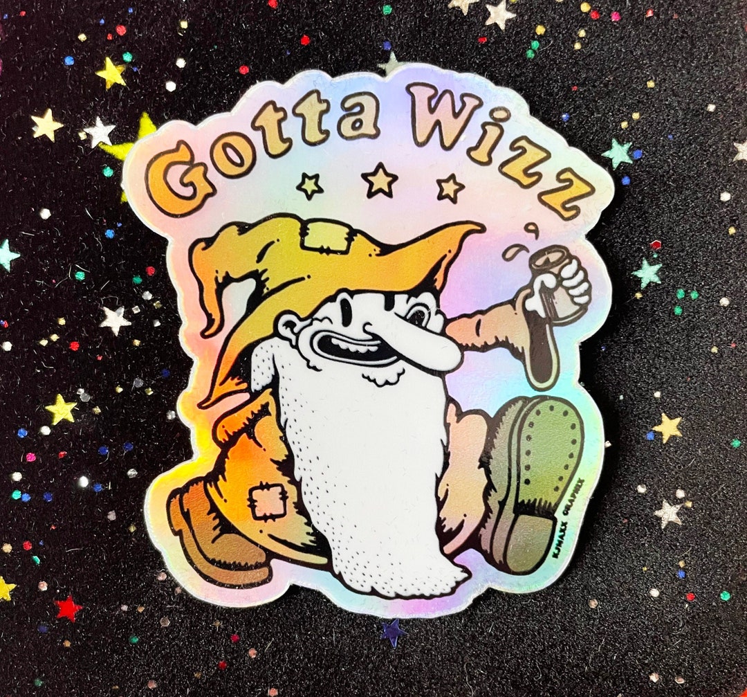 Gotta Wizz Beer Wizard Vinyl Holographic Sticker 70s Pinball R.crumb - Etsy