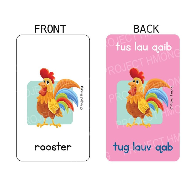 Bilingual Hmong Flashcards English/white Hmong/mong Leng for Toddlers ...