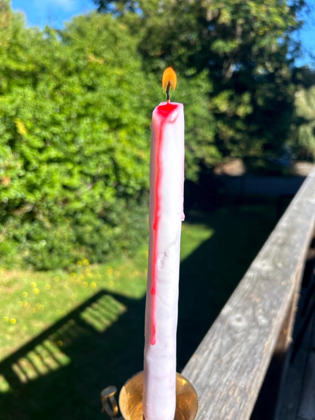 Bleeding Candle Sticks/taper Candles/ White With Hidden Red Set of Two ...