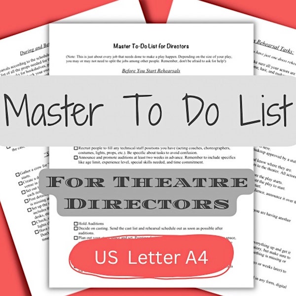 Theatre Checklist - Etsy