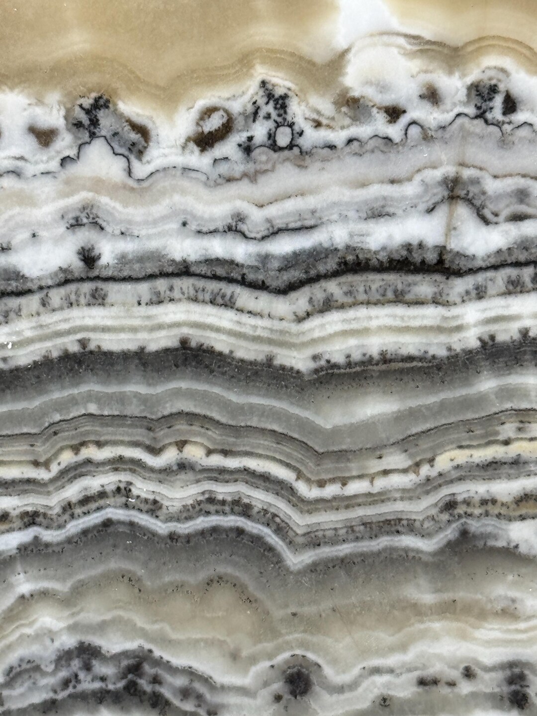 SILVER LACE ONYX Slab - 11.29oz - Lapidary Cabbing Slice Unpolished ...