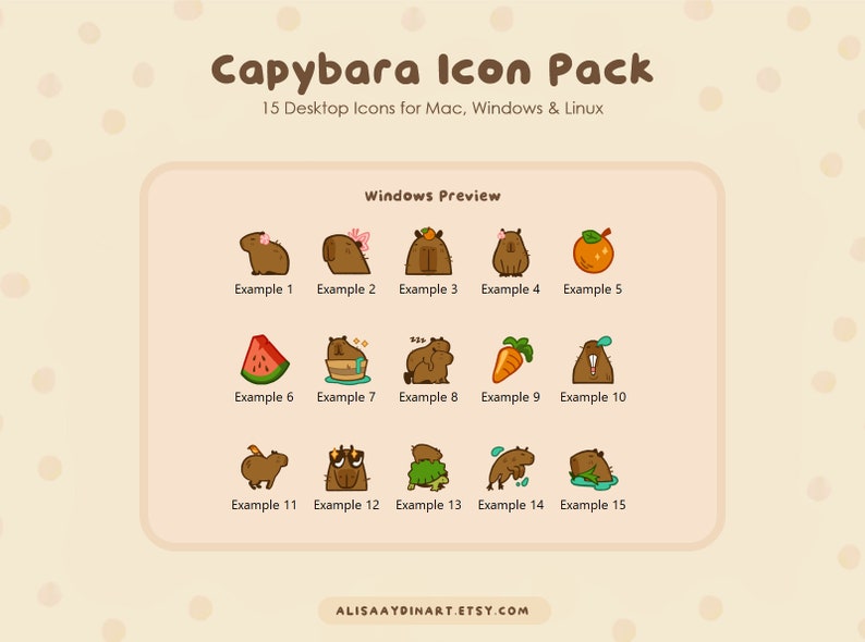 Capybara Icon Pack - Etsy