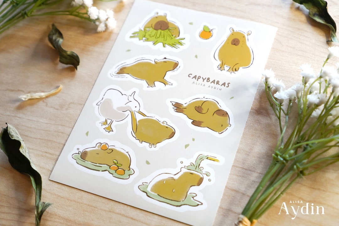 Capybaras Sticker Sheet - Etsy