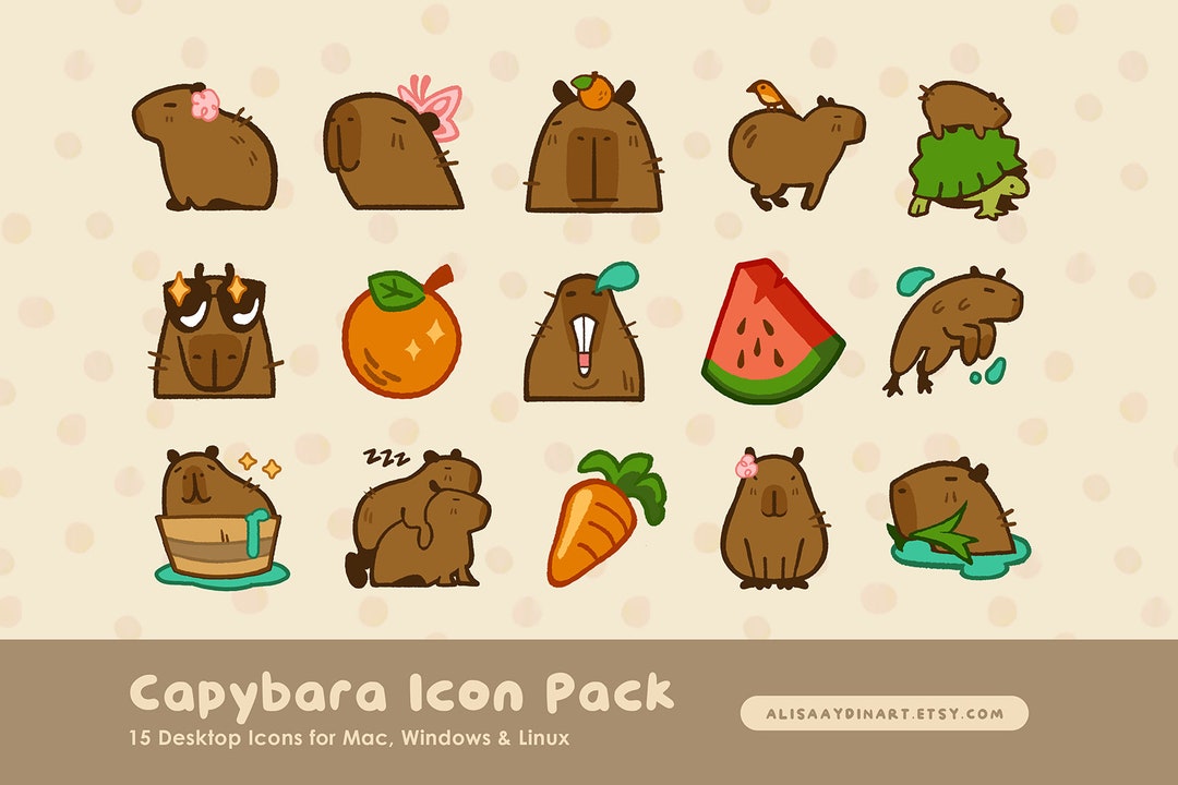 Capybara Icon Pack - Etsy