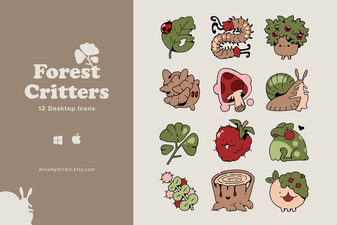 Forest Critters Icon Set - Etsy