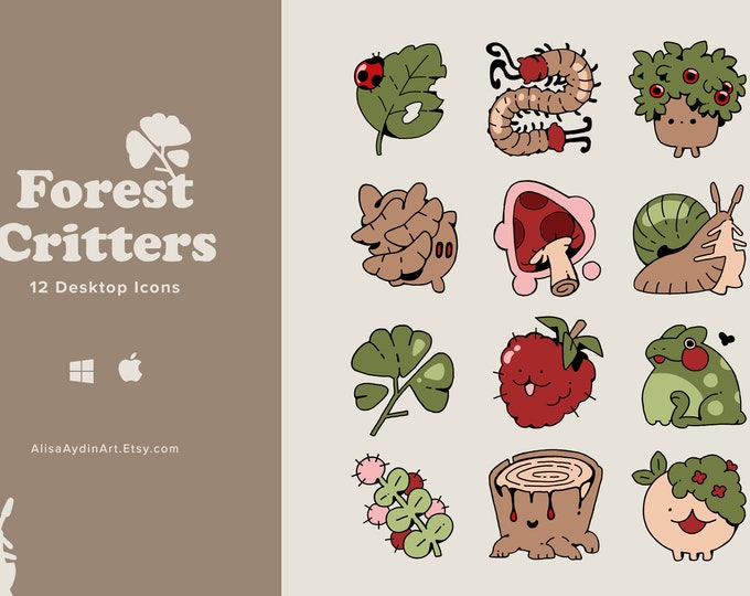 Forest Critters Icon Set - Etsy
