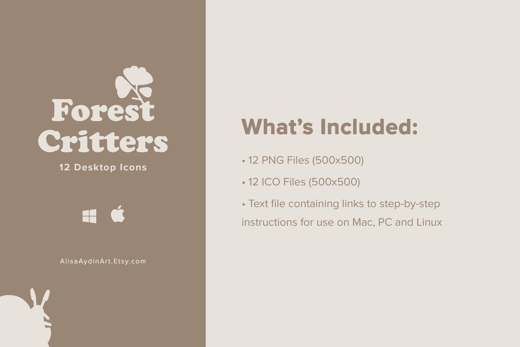 Forest Critters Icon Set - Etsy