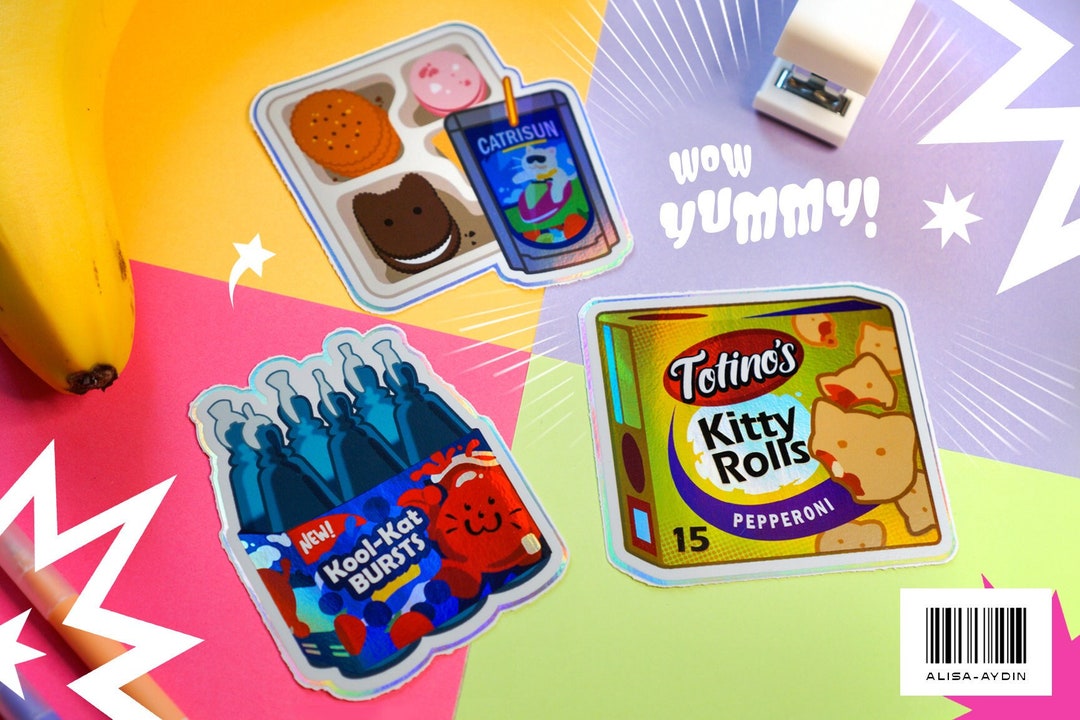 Nostalgic Snacks Sticker Set holographic - Etsy