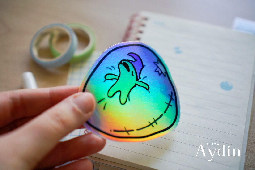 Sleepy Glep Holographic Sticker - Etsy