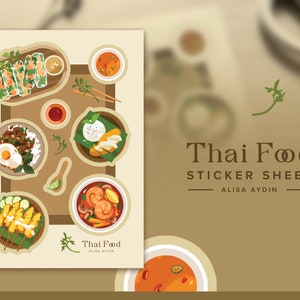 Thai Food Sticker Sheet - Etsy