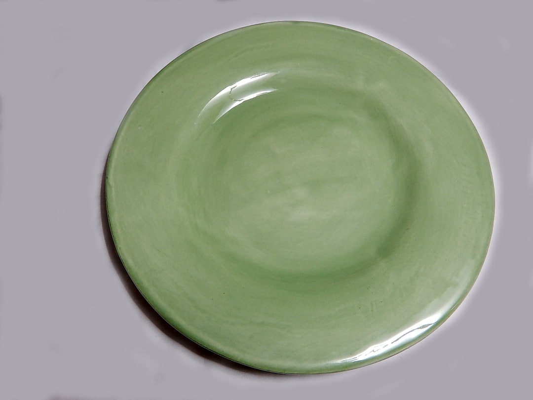 Vintage Pottery Barn Plate, Moss Green, Sausalito, Ceramic Dinner Plate ...