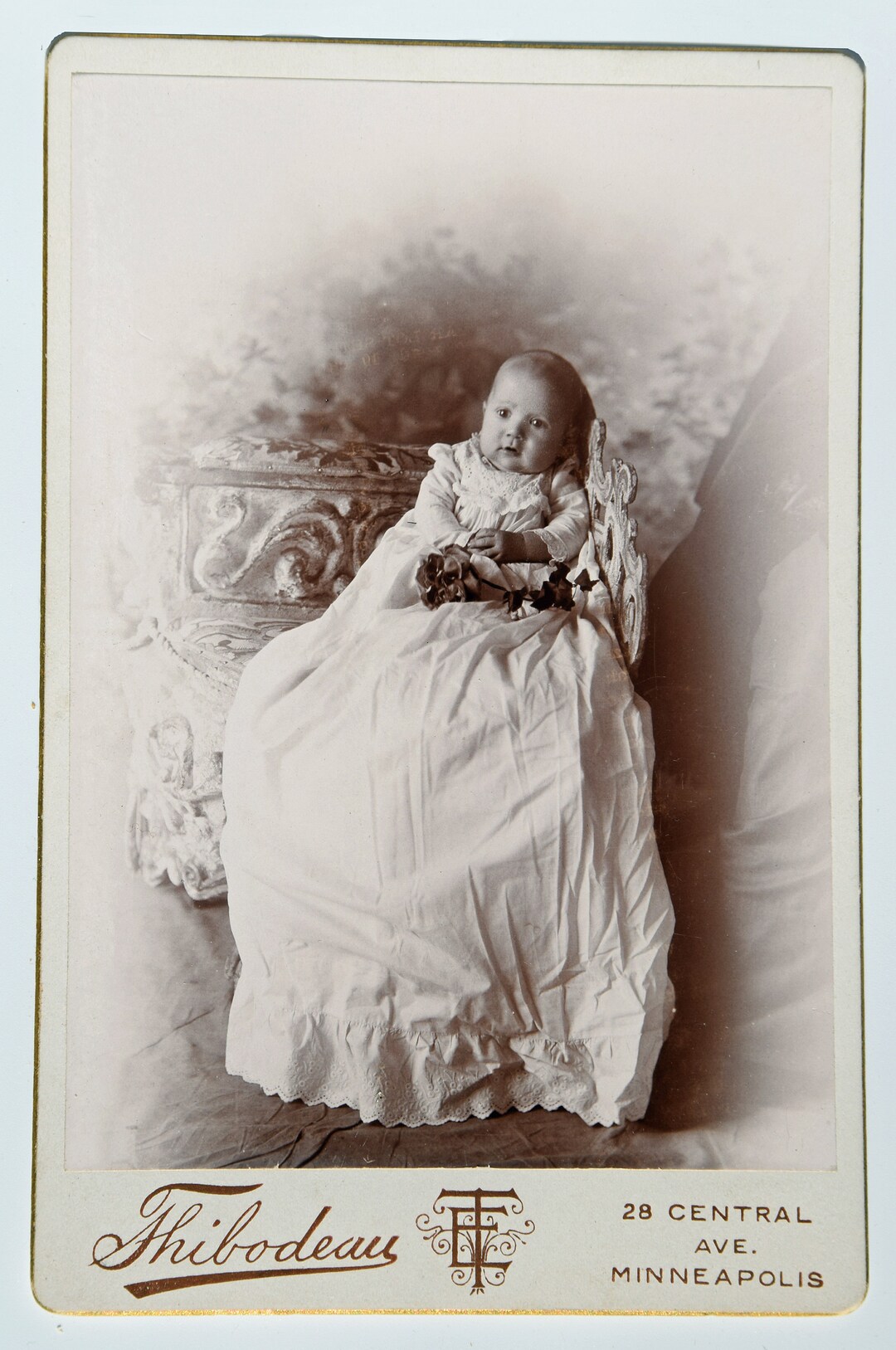 Victorian Baby Cabinet Photo in Christening Gown Antique Carte De ...