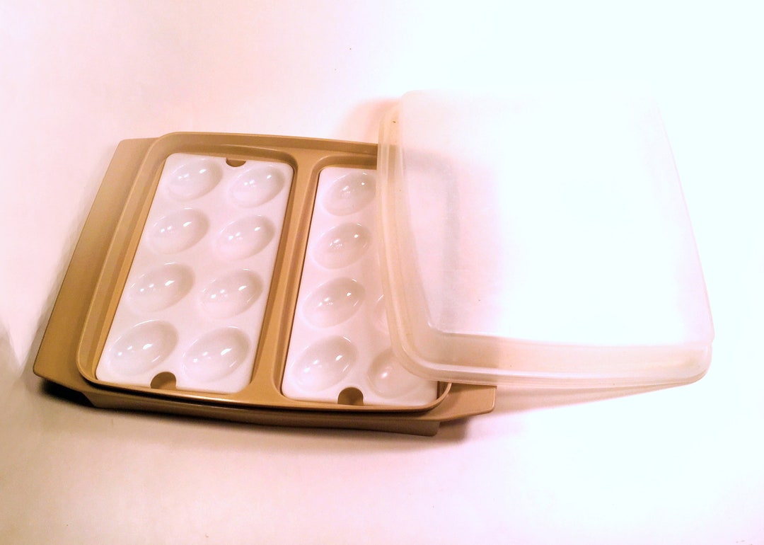 Vintage Tupperware Deviled Egg Holder Tray With Handles - Egg Storage ...