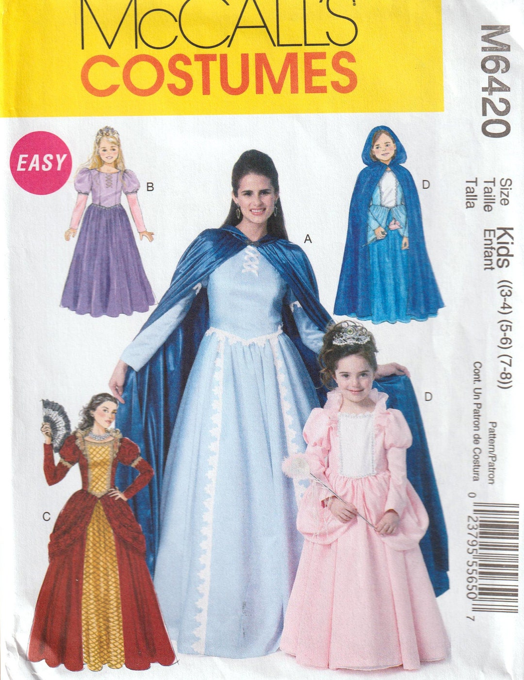 Regency Princess Costume Sewing Pattern - Mccall's M6420 Uncut - Etsy