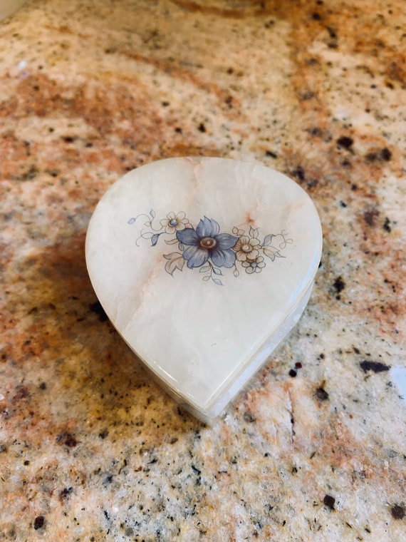 Genuine Alabaster Italian Hand Craved Jewelry Box … - Gem