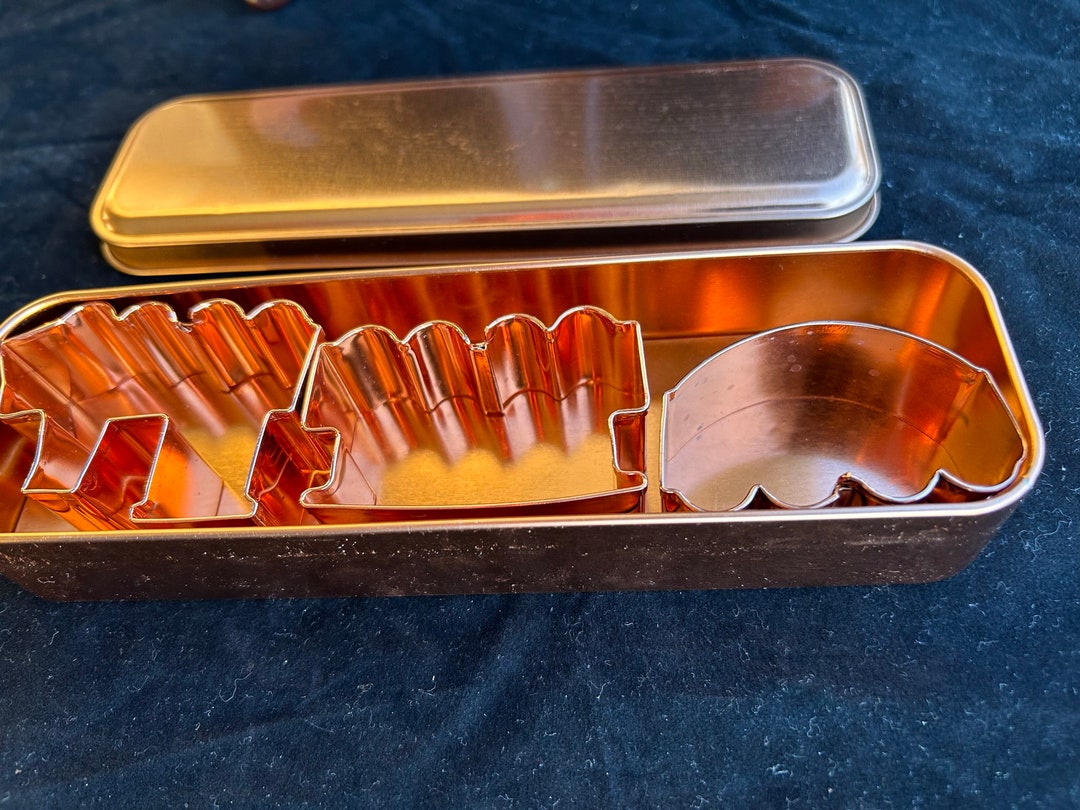 Copper Cookie Cutters Set, Three Copper Tin Cookie Cutters, Locomotive ...