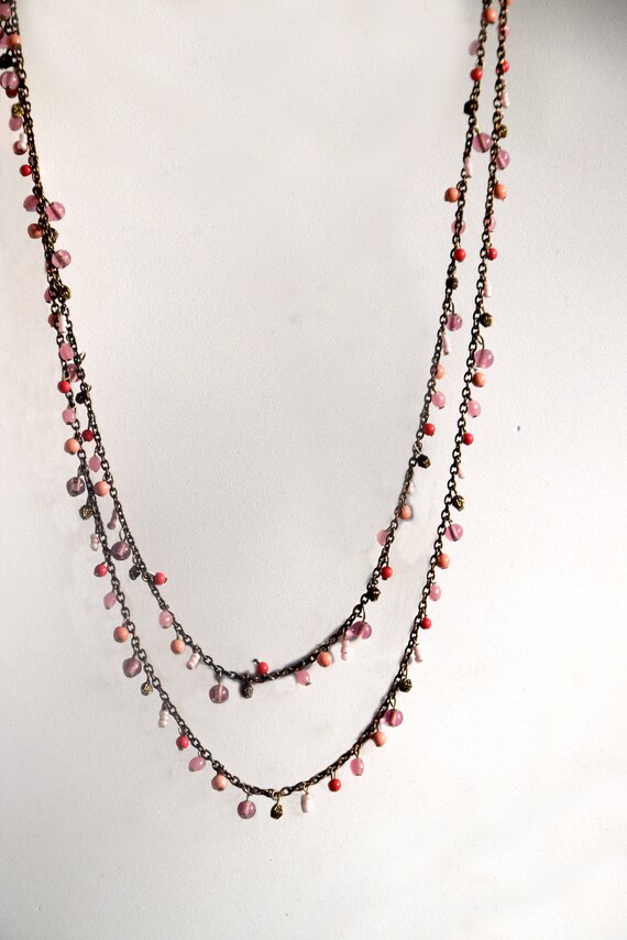 Colorful Multi Strand Boho Beaded Necklace with Vinta… - Gem