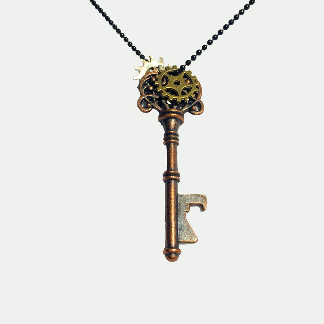 Vintage Steampunk Skeleton Key Necklace With Multi Charms for Women and ...
