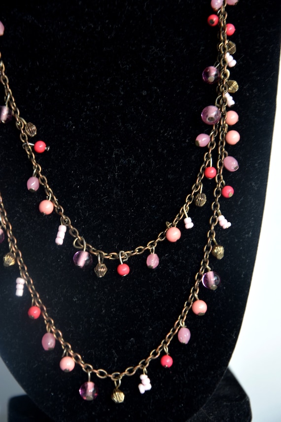 Colorful Multi Strand Boho Beaded Necklace with Vinta… - Gem