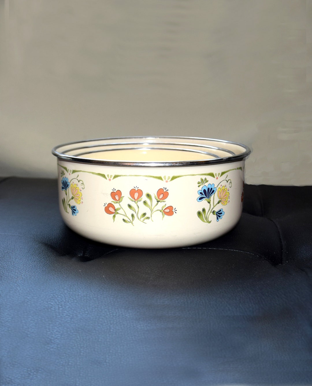 Kobe Enamelware Bowls, Vintage Enamel Japanese Mixing and Serving Set ...