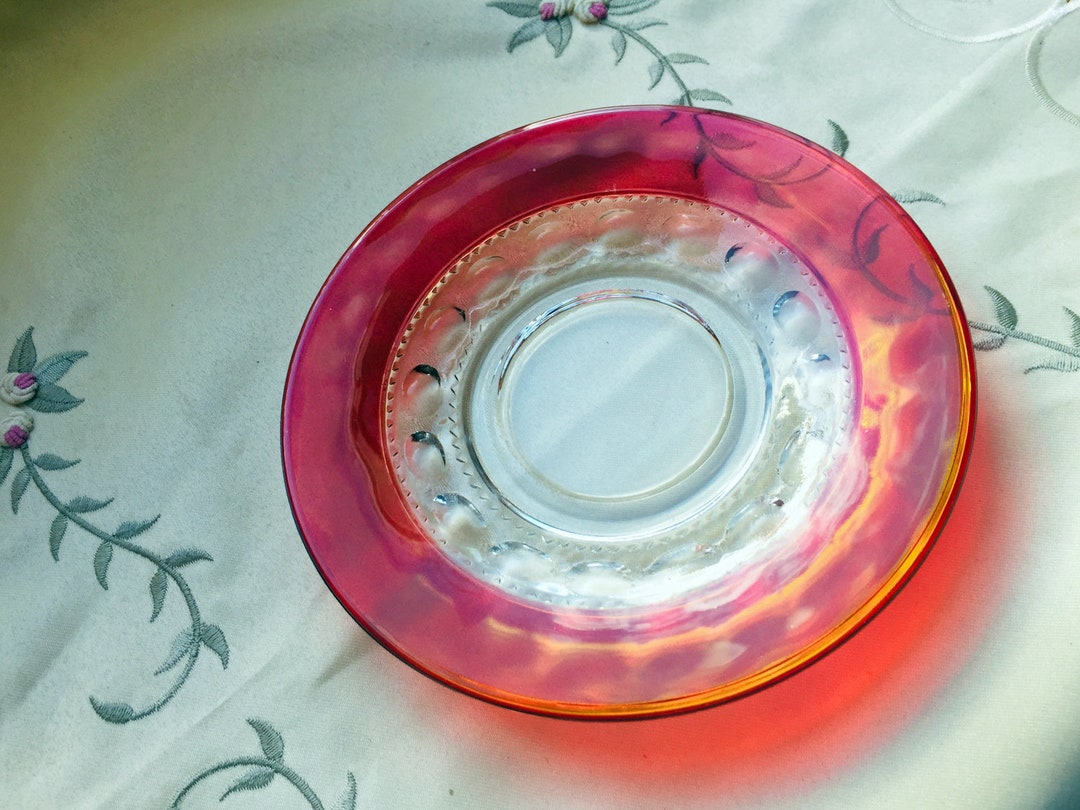King's Crown Ruby Plate, 6" Tiffin Franciscan Plate, Ruby Flashed Rim ...