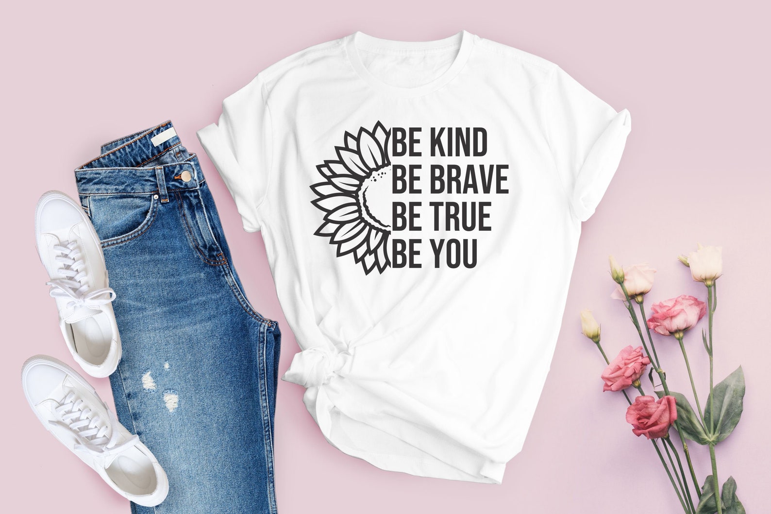 Be Kind Be Brave Be True Be You Sunflower 01 Svg Dxf Eps | Etsy