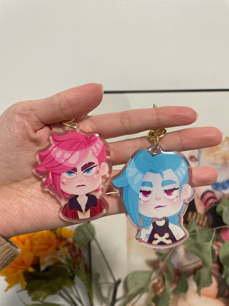 Jinx Acrylic Keychain League of Legends Arcane Powder - Etsy
