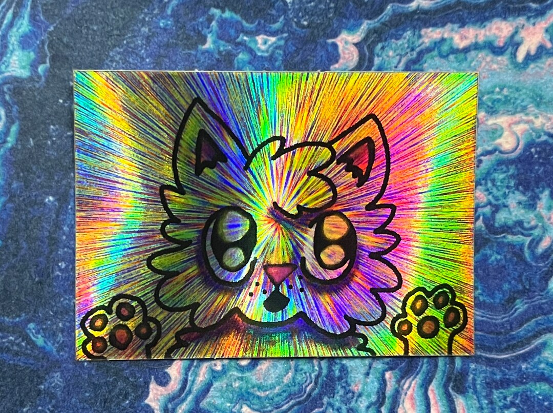 Holographic Rainbow Cat Sticker - Etsy