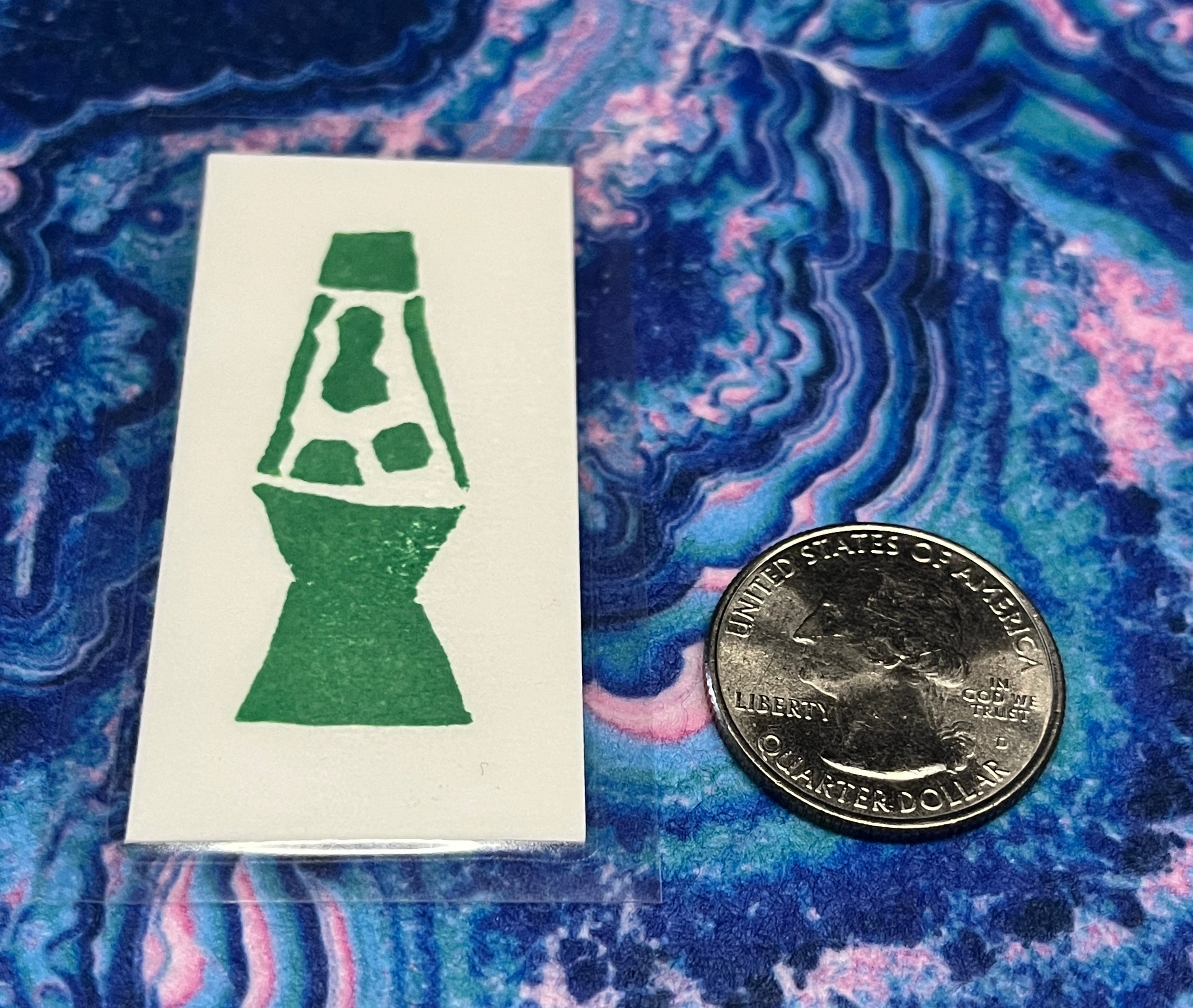 Lava Lamp Stamp Print Single Dark Green - Etsy