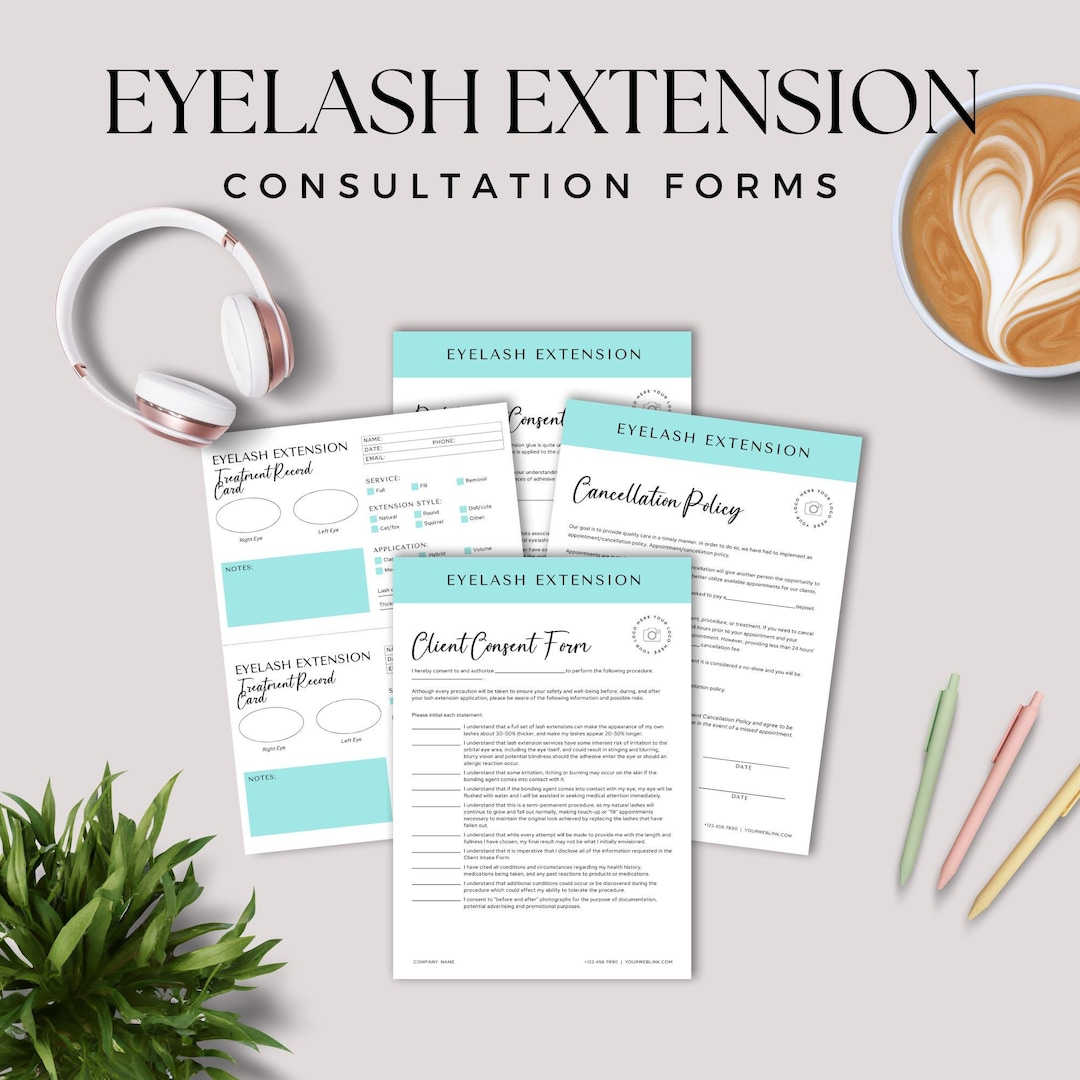 Eyelash Extension Consultation Forms: Lash Tech Canva Template (INSTANT ...