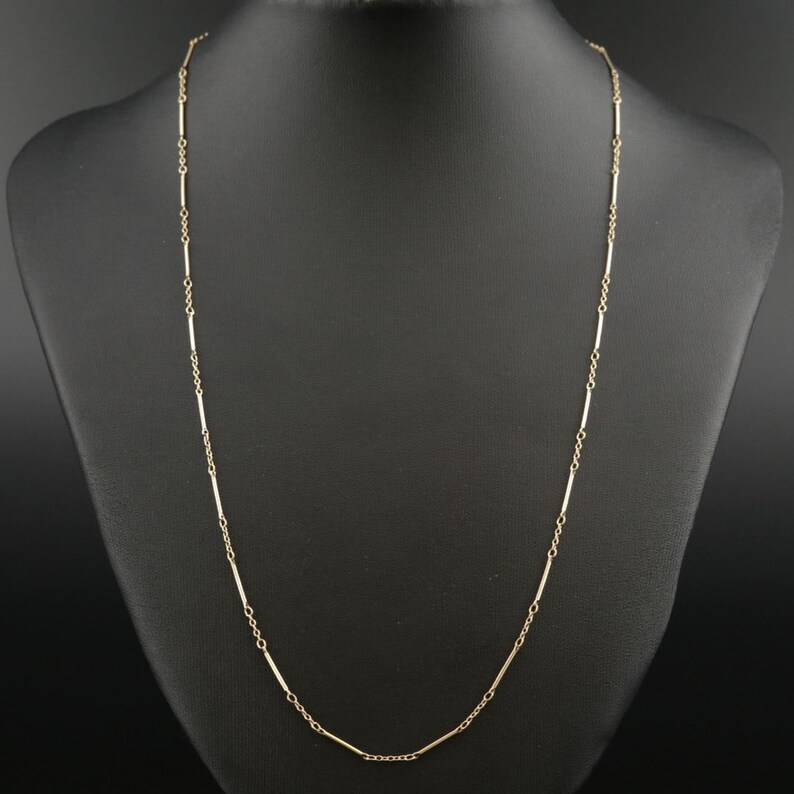 14K Yellow Gold Chain Link Necklace - Etsy