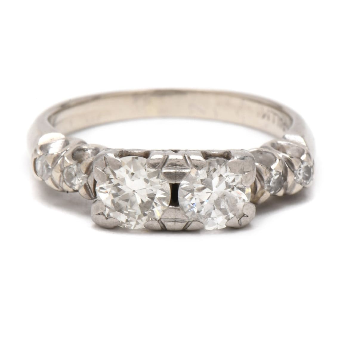 Vintage Palladium and 14K Gold Diamond Ring - Etsy