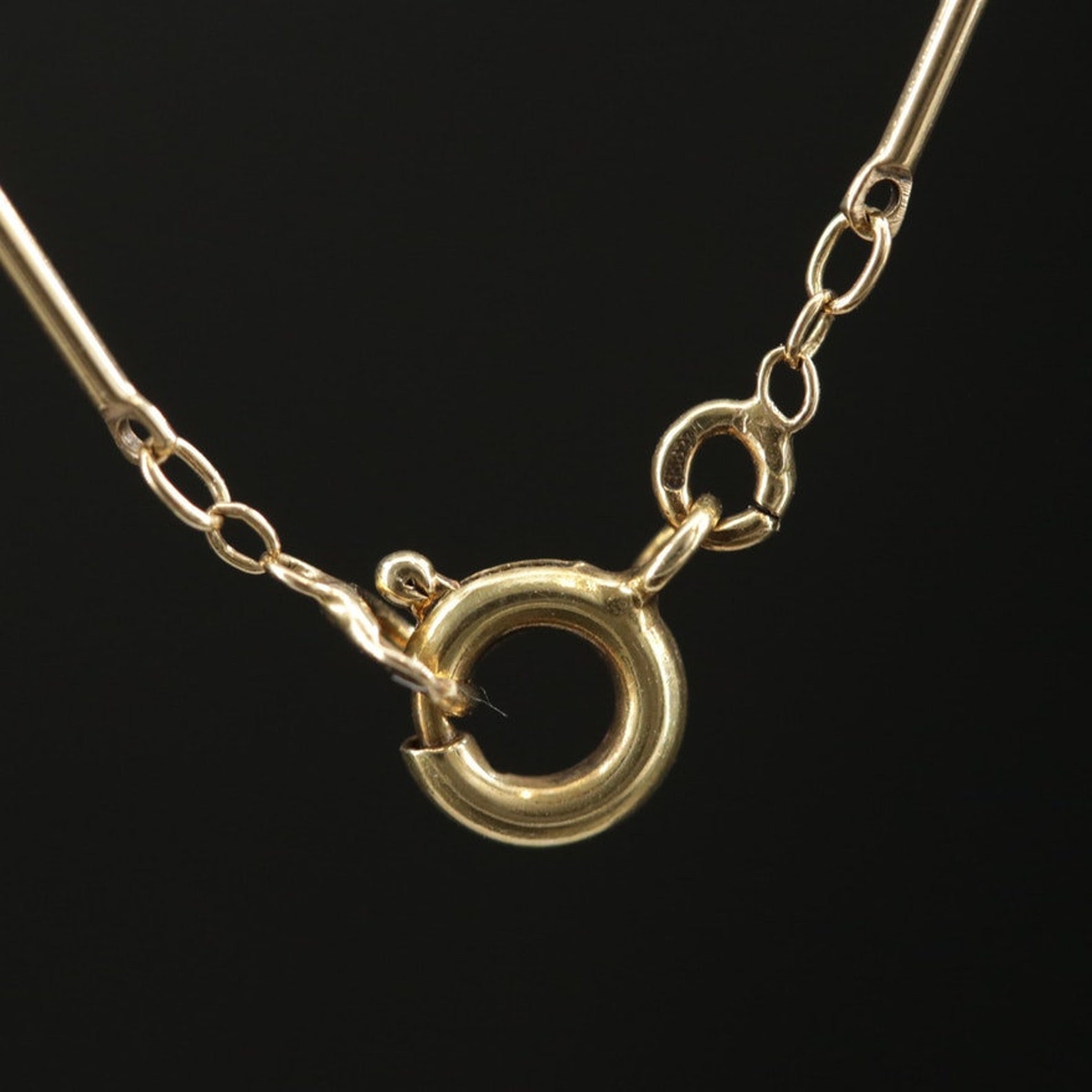 14K Yellow Gold Chain Link Necklace - Etsy