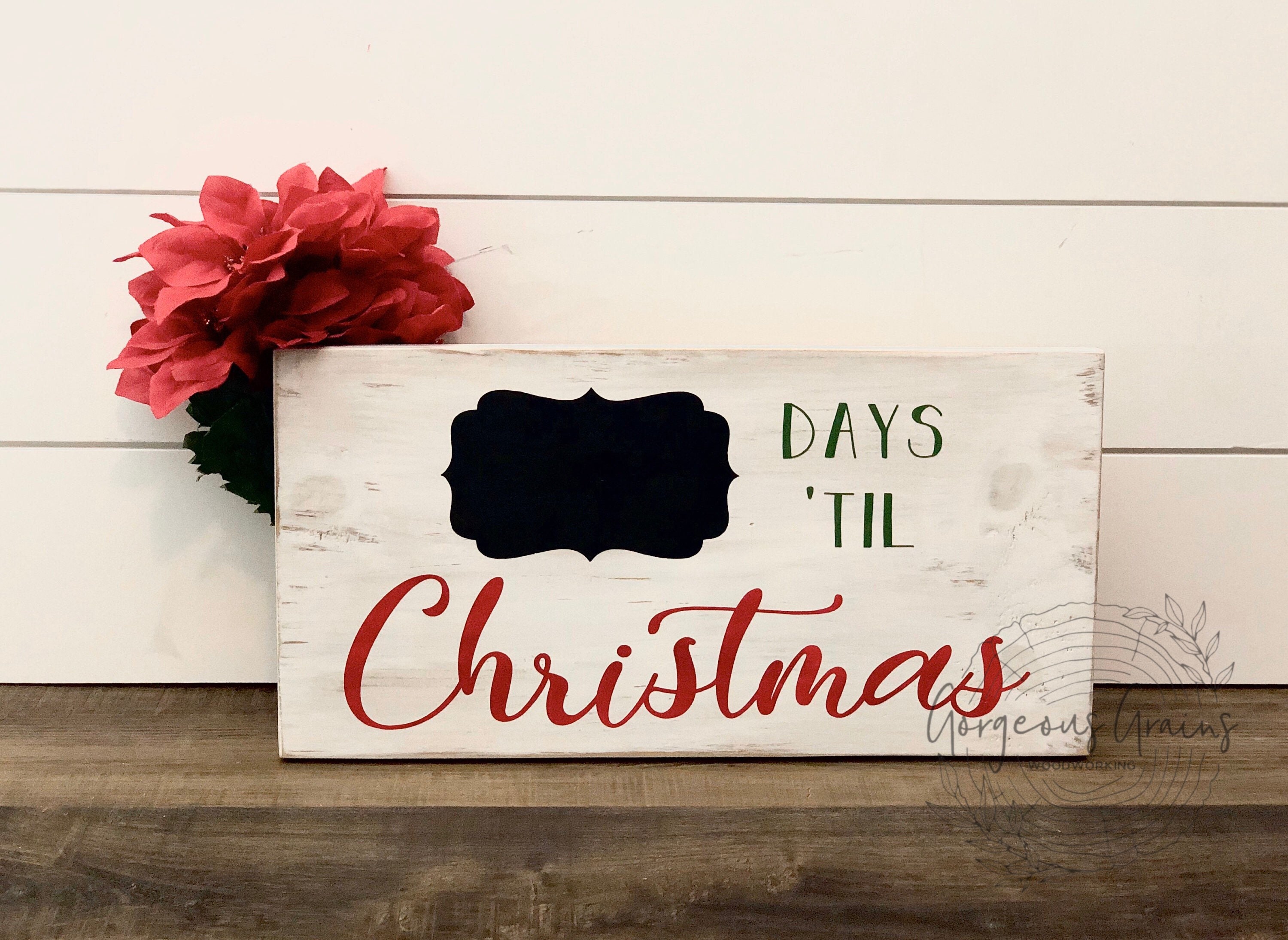 Days Til Christmas Countdown Sign Christmas Sign - Etsy