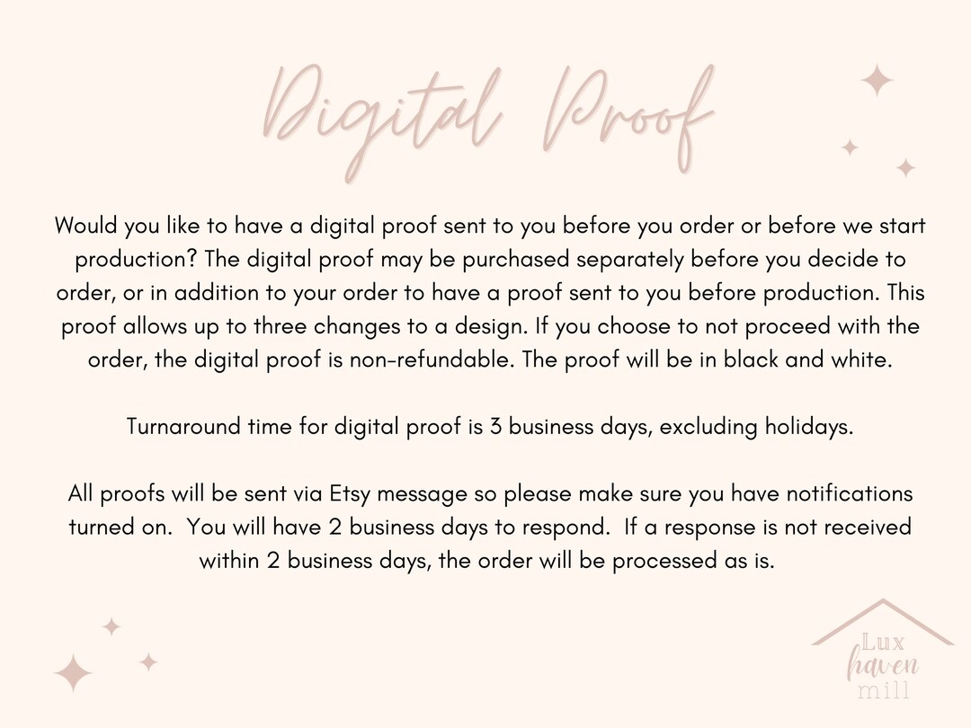 Digital Proof - Etsy