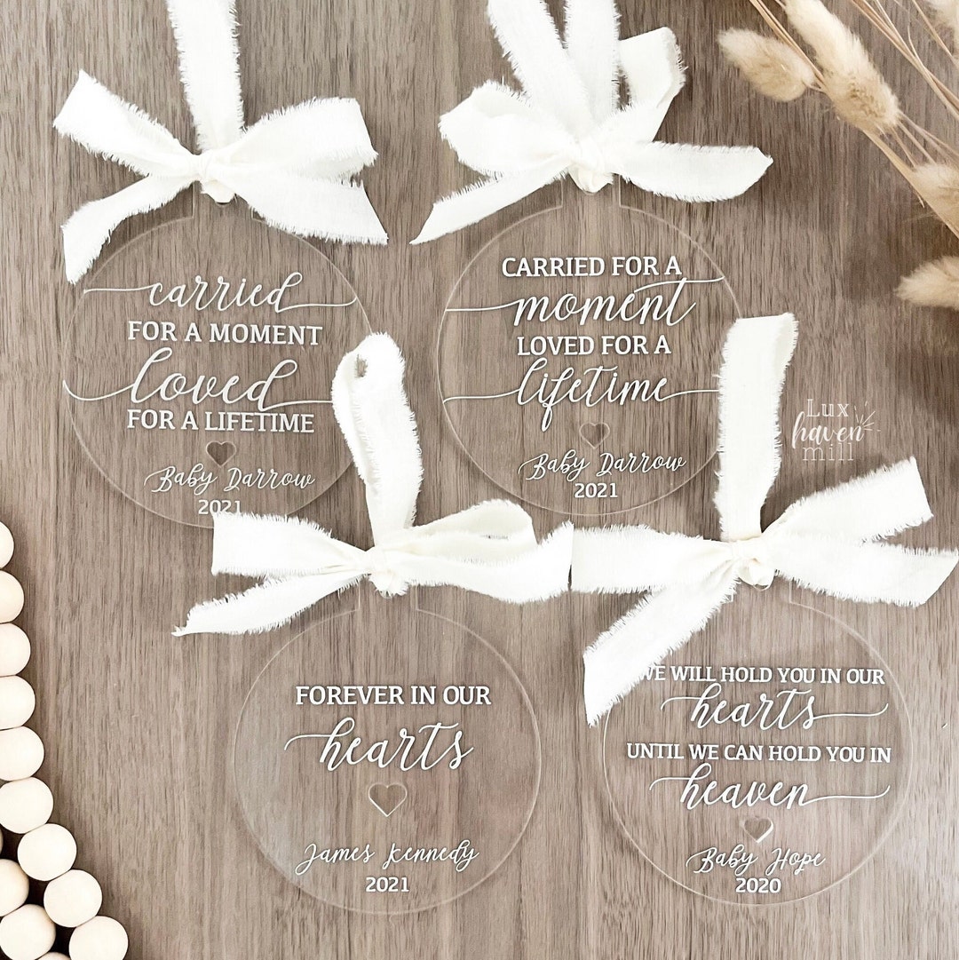 Miscarriage Memorial Ornament: Laser Engraved Acrylic Sympathy Gift for ...