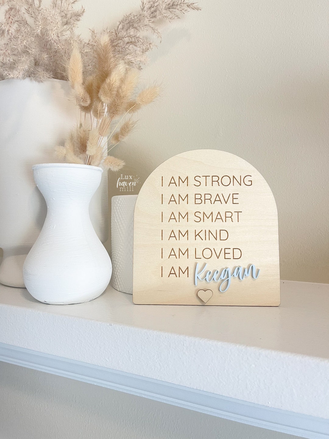 Kids Affirmation Sign: Engraved 'I AM' Affirmations Personalized on ...