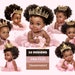 Pink Lemonade Baby Girl Clipart, 5 PNG, Little Black Girl in Lemon ...