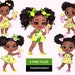 Pink Lemonade Baby Girl Clipart, 5 PNG, Little Black Girl in Lemon ...