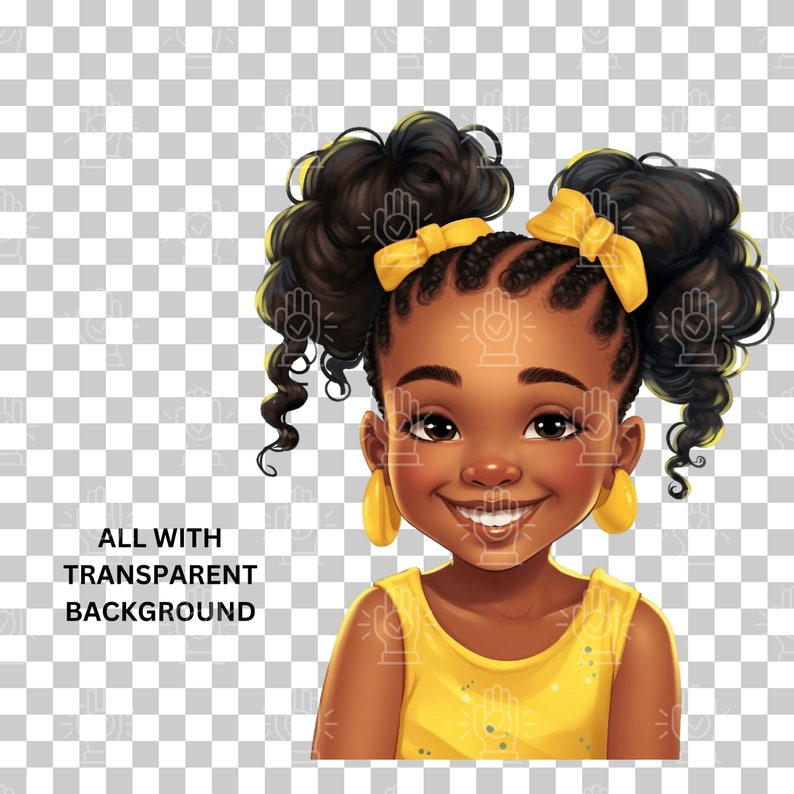 Little Black Girl Clip Art 20 PNG Bundle Afro Girls Brown - Etsy Australia